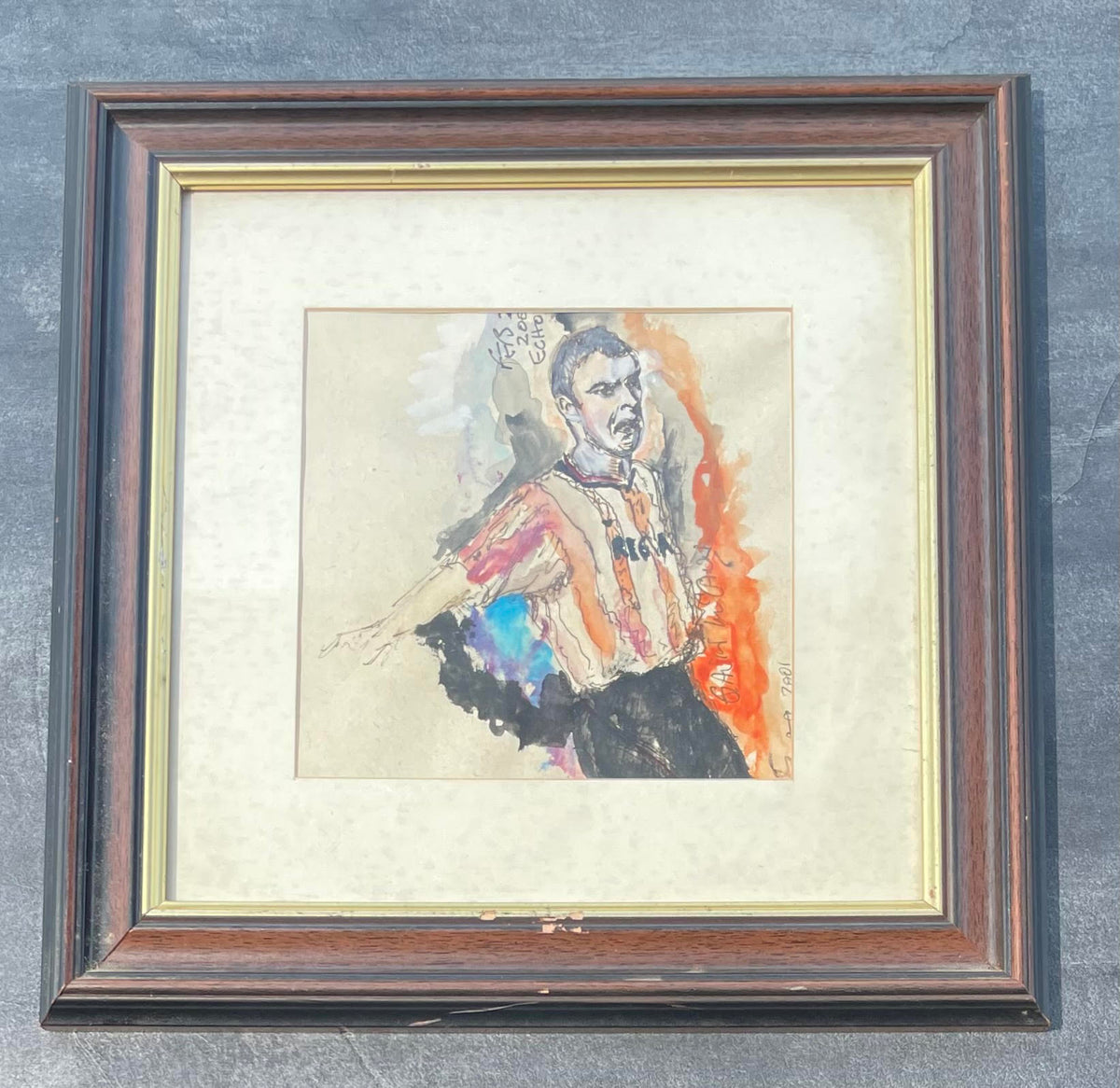 FRAMED PENCIL COLOURED DRAWING OF KEVIN PHILLIPS – Fans Museum Shop