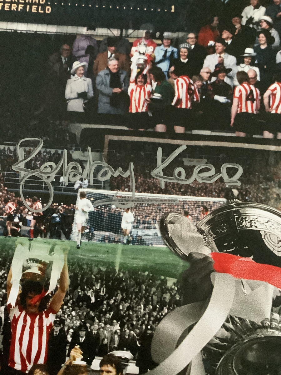 1973 Vic Halom and Bobby Kerr Celebration Signed Collage Signed A4 Pri ...